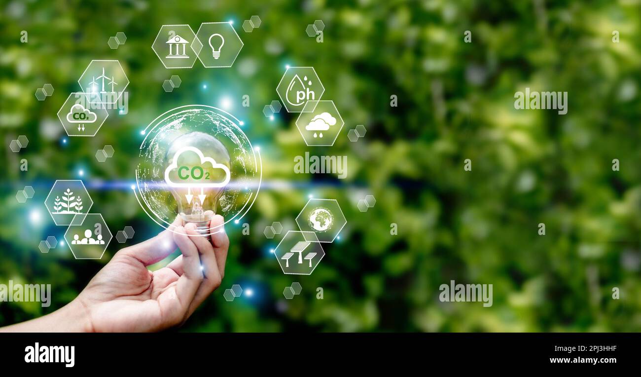 CO2, Carbon Dioxide Emission Reduction Concept, Sustainable ...