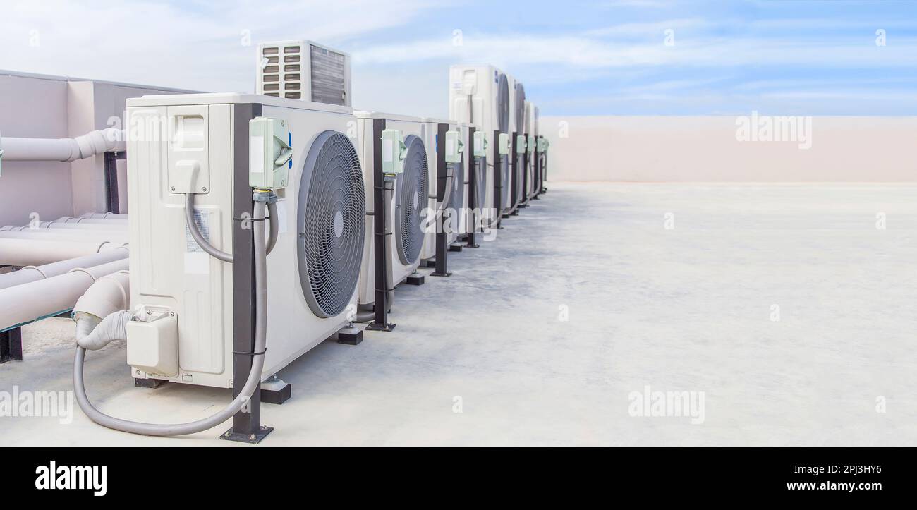 air condition outdoor unit compressor install outside the building ...