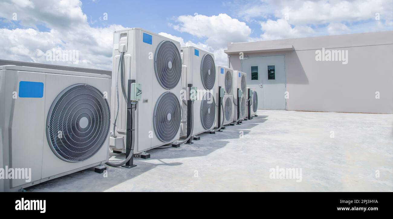 air condition outdoor unit compressor install outside the building ...