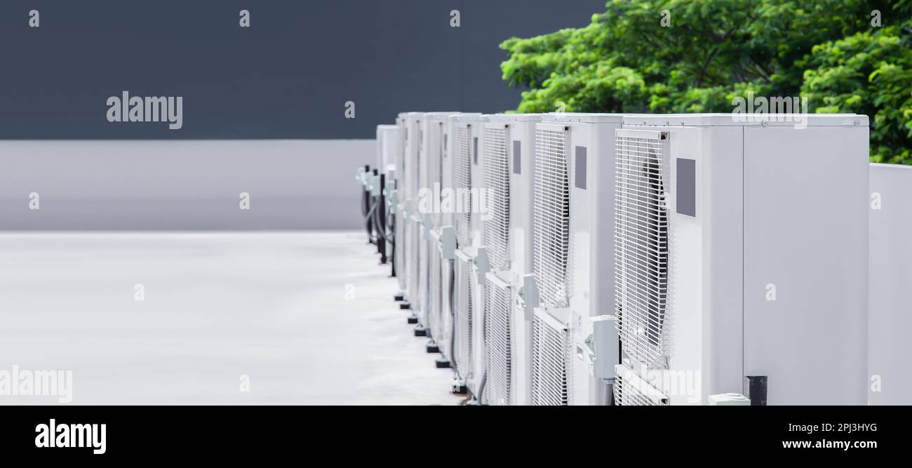 air condition outdoor unit compressor install outside the building ...