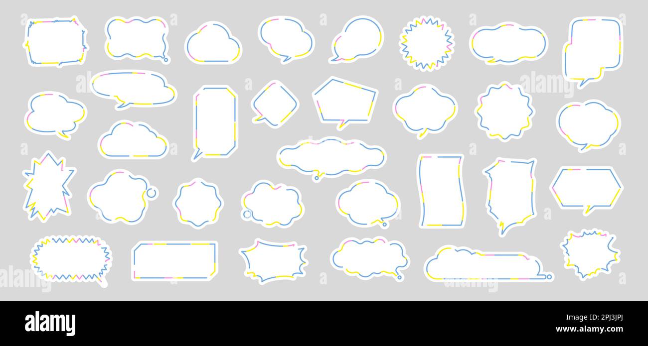 Speech bubbles of various shapes. Vector data that is easy to edit ...