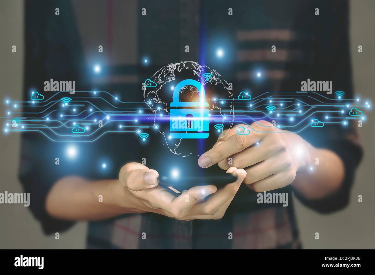 Cyber security concept, privacy and encryption, secure internet access ...