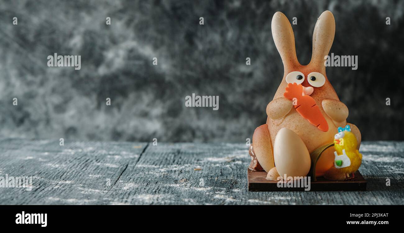 a white chocolate easter bunny as a spanish mona de pascua, a ...