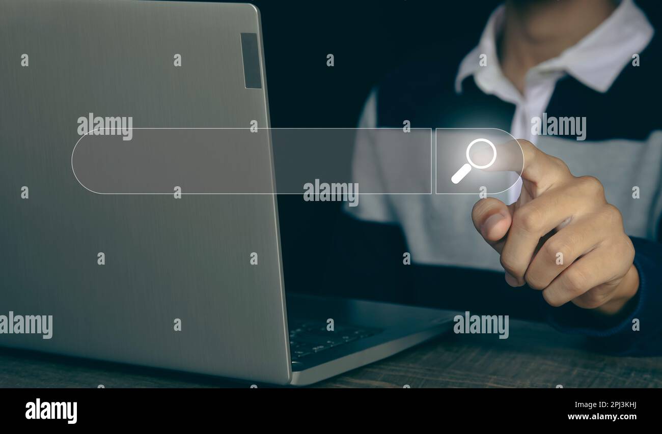 Searching The Internet With A Search Bar Working On A Smartphone Internet Network Concept Stock