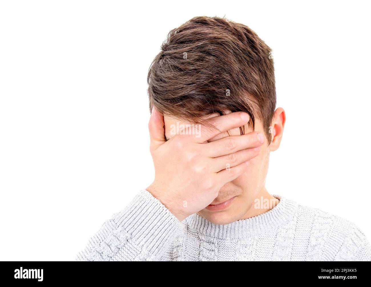 Crying white man hands on hi-res stock photography and images - Alamy