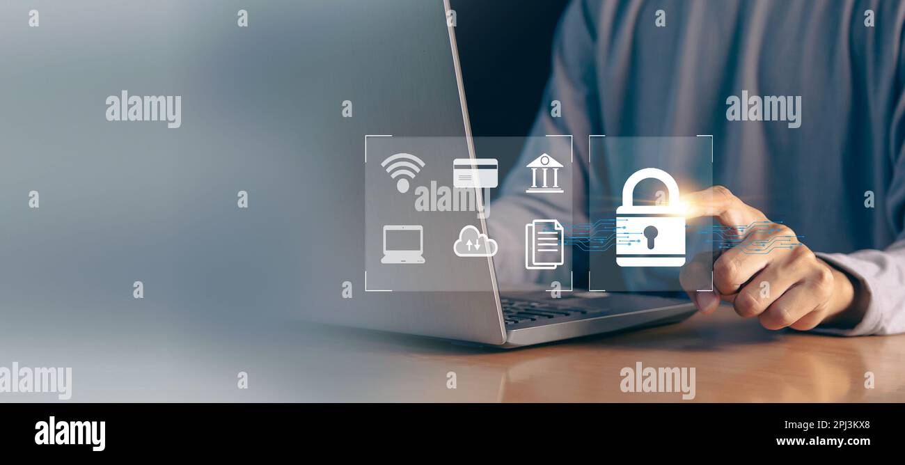 Cyber security concept, privacy and encryption, secure internet access ...