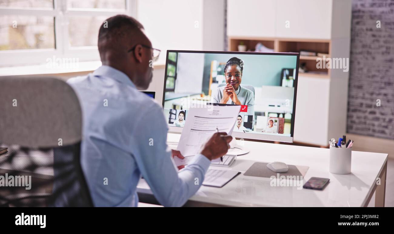 Online Video Conference Job Interview Meeting Call Stock Photo - Alamy
