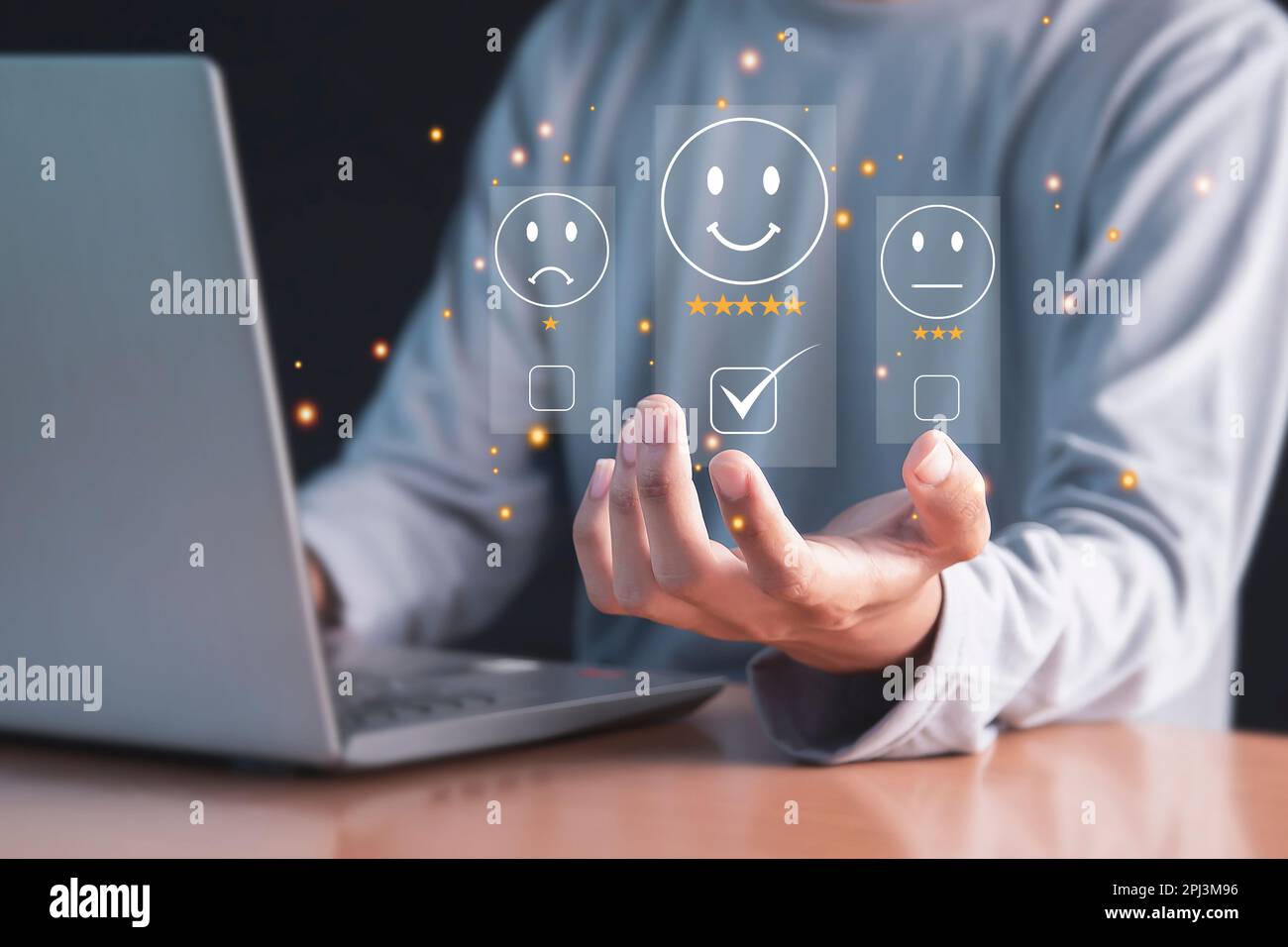 customers rate service provider satisfaction through an application ...