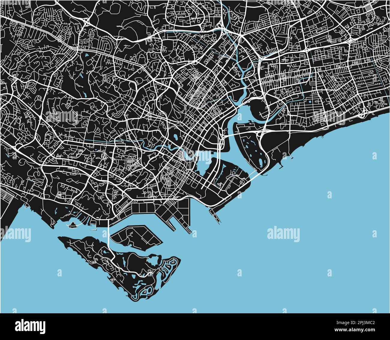 Black and white vector city map of Singapore with well organized separated layers Stock Vector ...