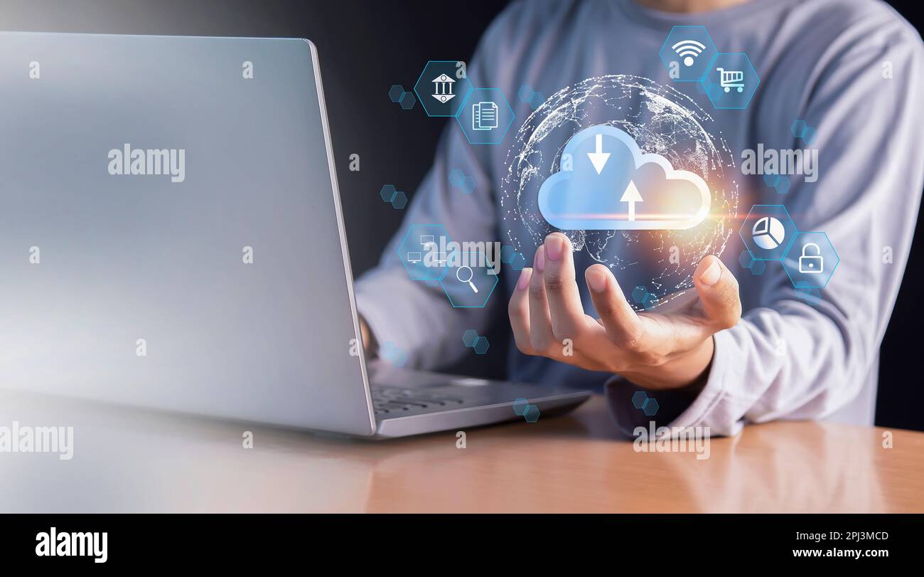 Cloud and Electronic Storage Global Internet Connection Stock Photo - Alamy