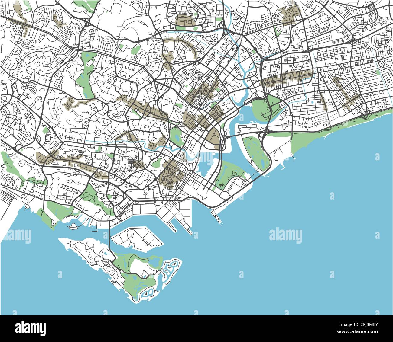 Colorful Singapore vector city map Stock Vector Image & Art - Alamy