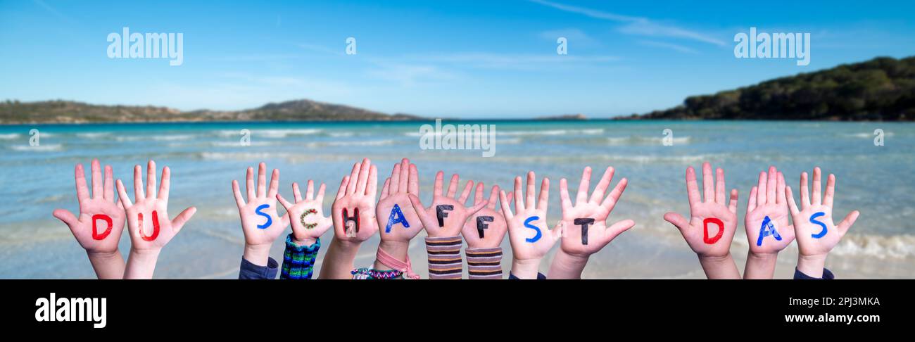 Children Hands Building Du Schaffst Das Means You Can Do It, Ocean And ...