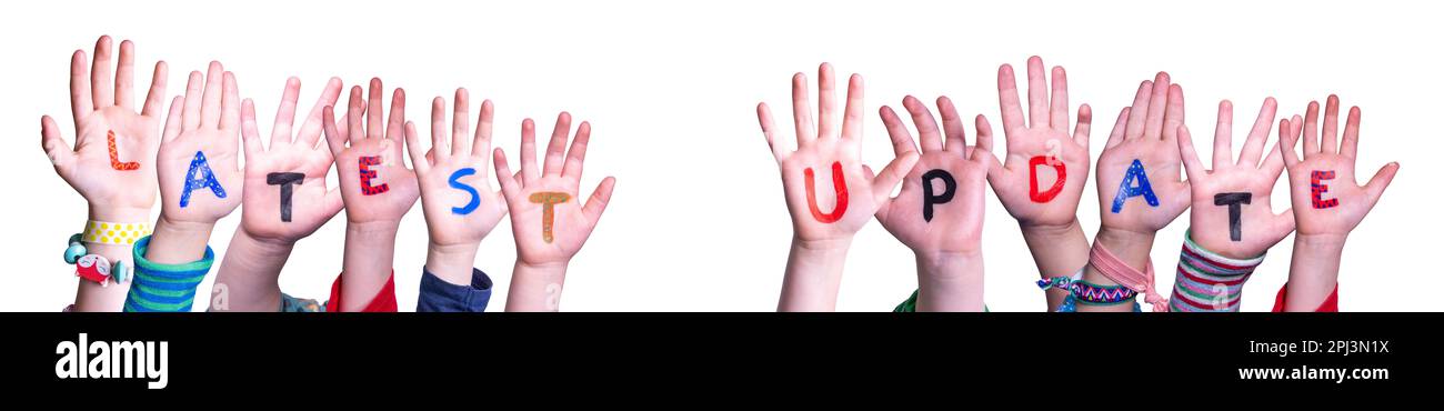 Children Hands Building Word Latest Update, Isolated Background Stock ...