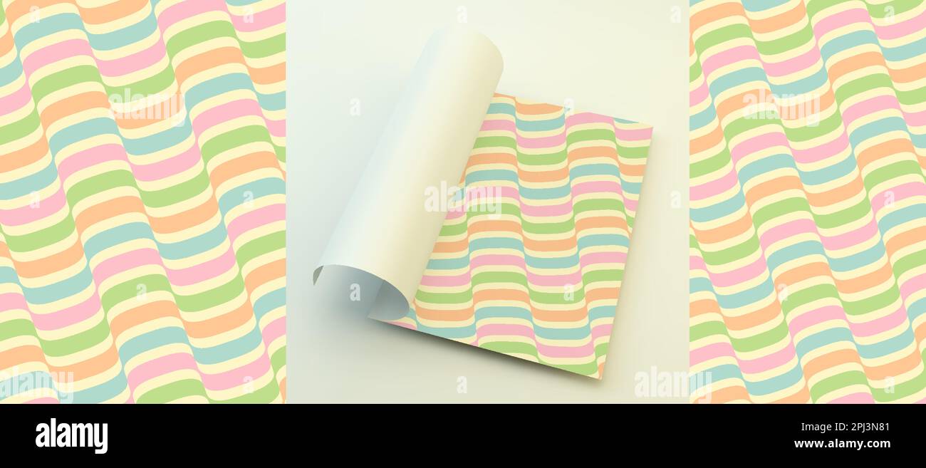 Abstract dynamic template with wavy curved ribbons. Modern cover design ...