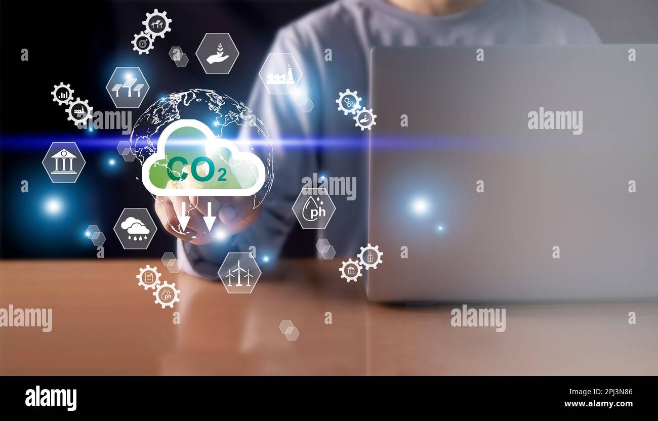 CO2, Carbon Dioxide Emission Reduction Concept, Sustainable ...