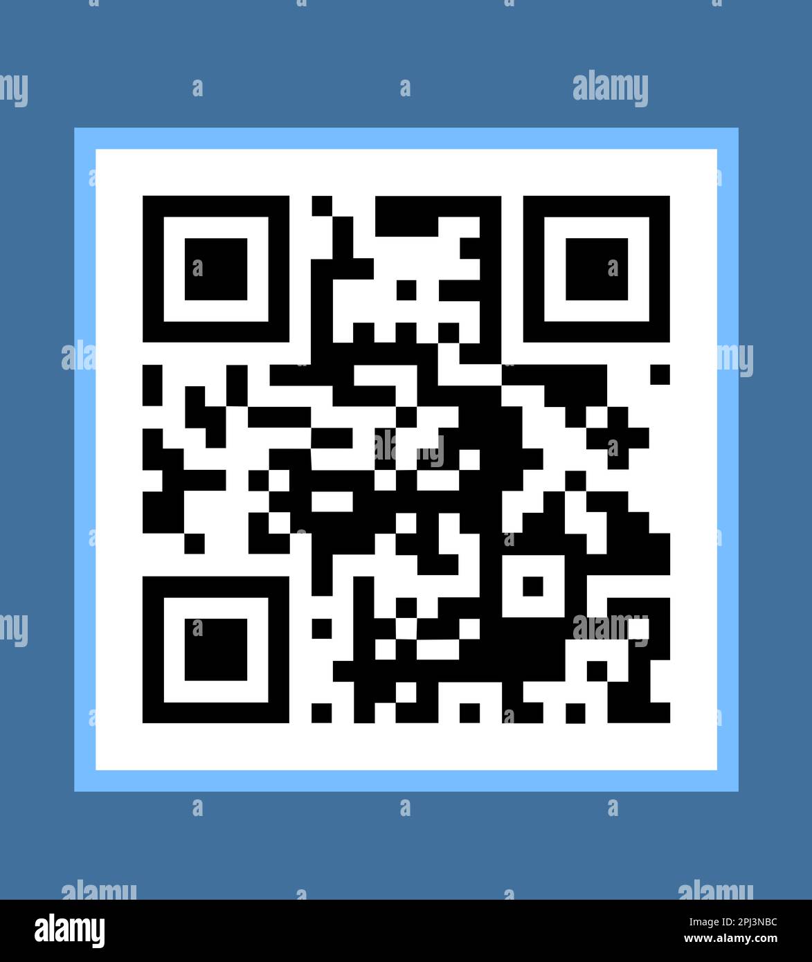 Illustration of QR code on blue background Stock Photo - Alamy