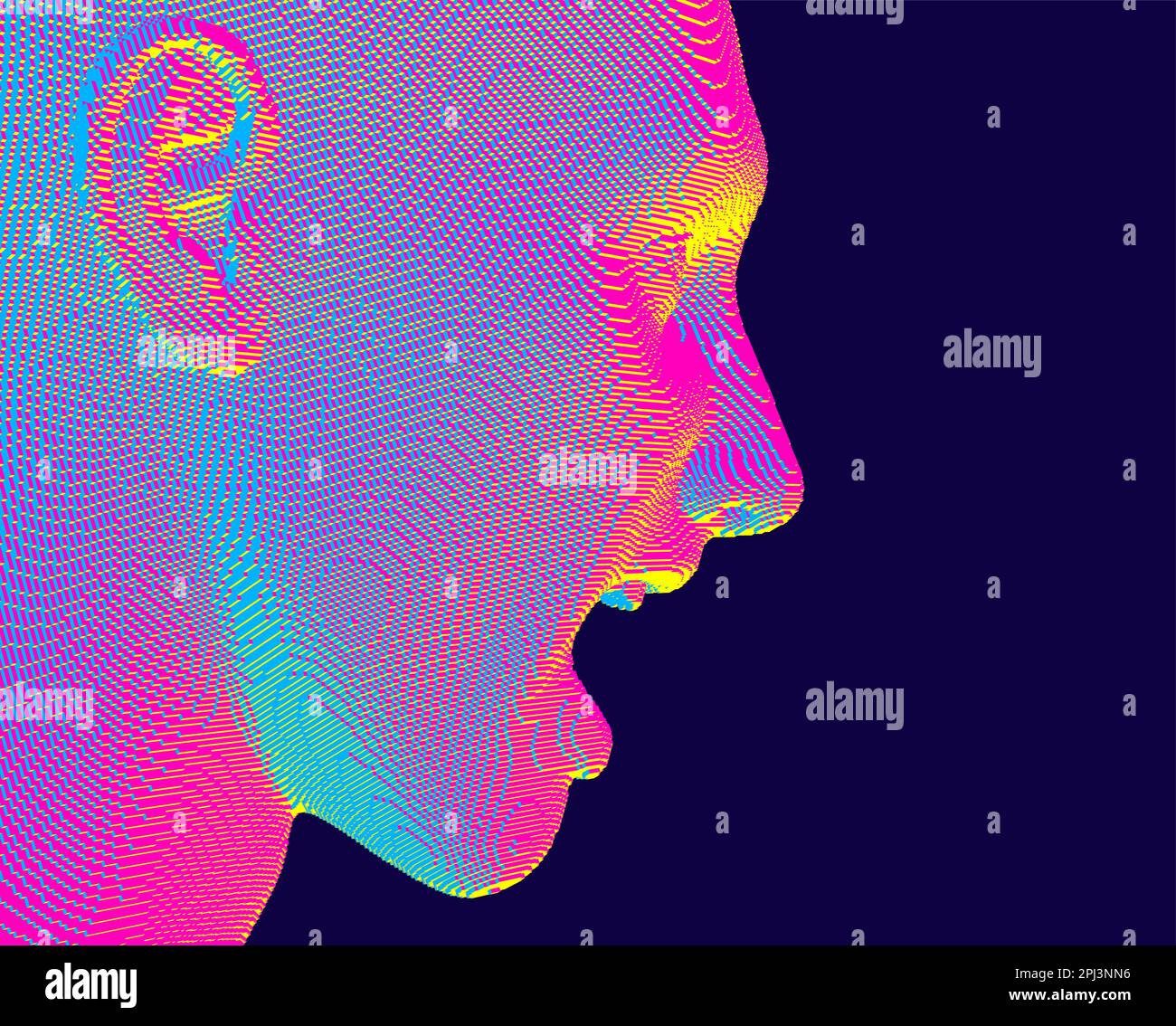 Furious screaming man. Emotional scream of a man with open shouting ...