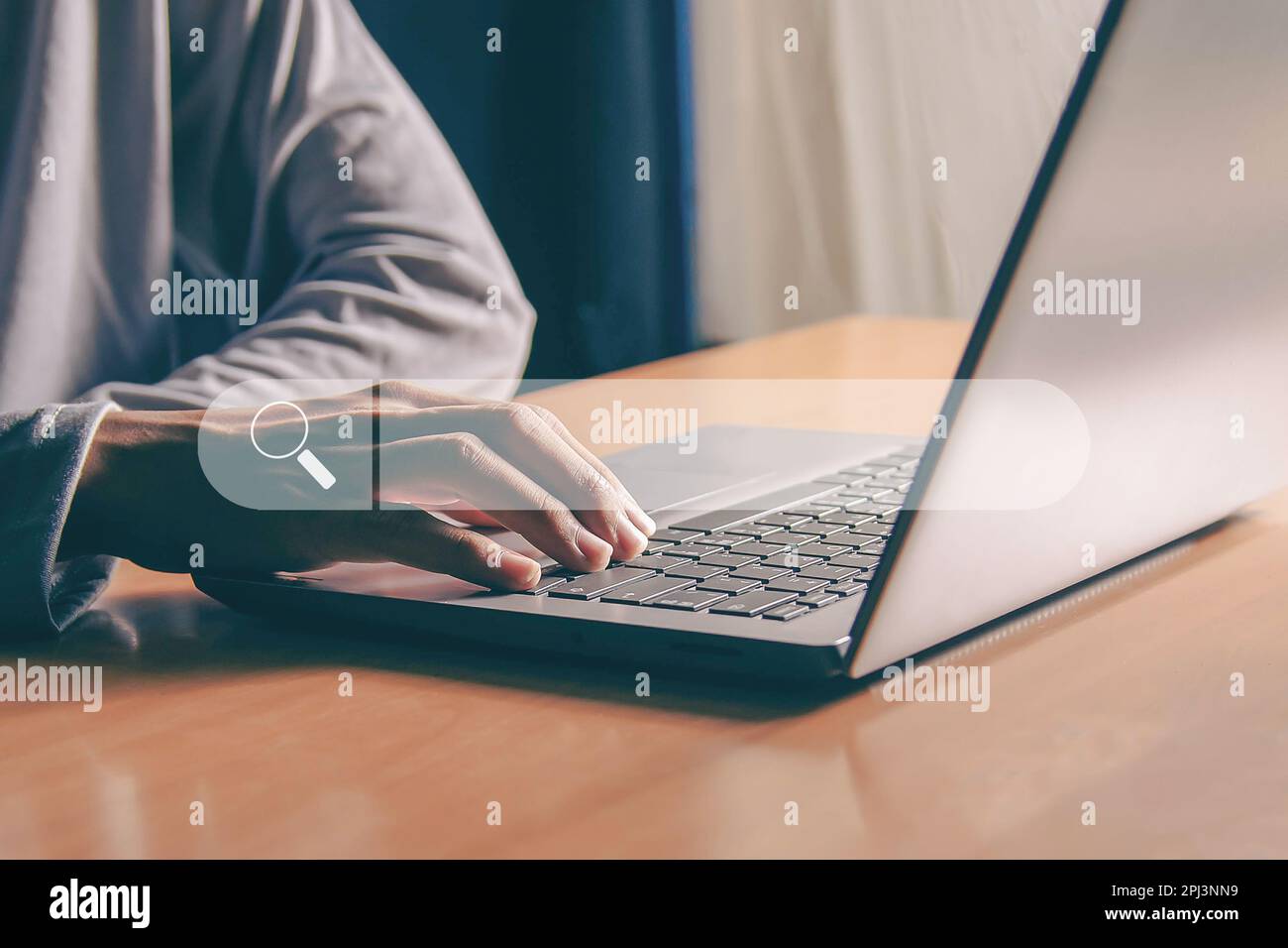 Searching the internet with a search bar working on a smartphone ...