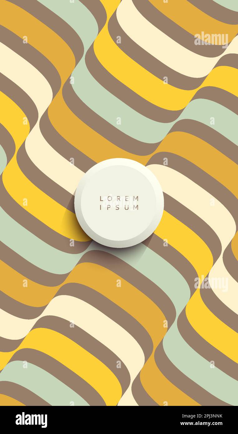 Abstract dynamic template with wavy curved ribbons. Modern cover design. 3d vector illustration ...