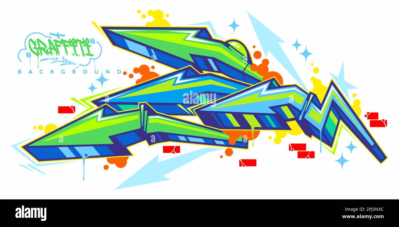 Colorful Abstract Urban Street Art Graffiti Style Arrows Vector ...