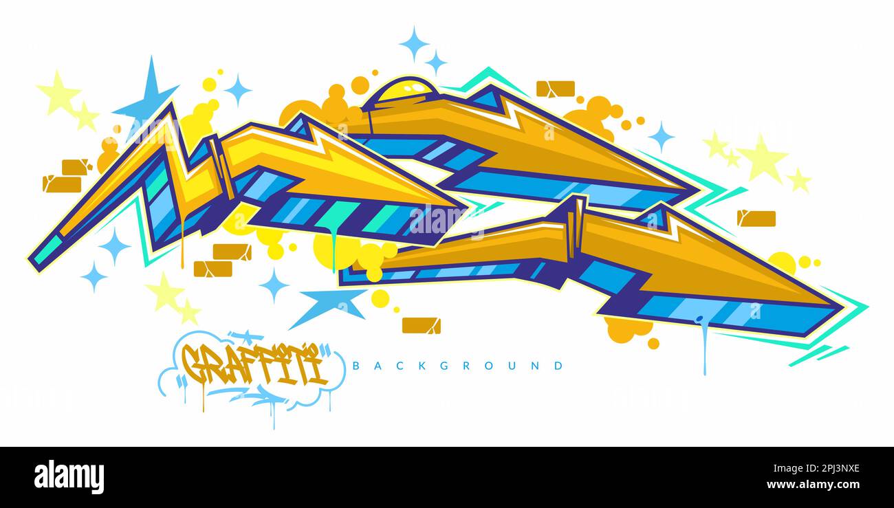 Trendy Colorful Abstract Urban Street Art Graffiti Style Arrows Vector ...