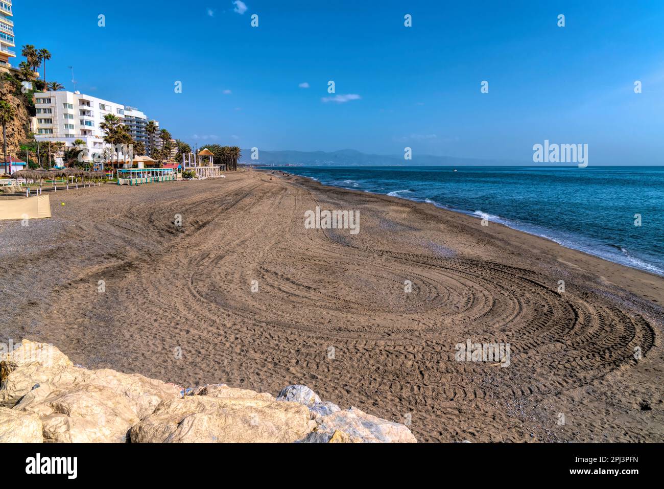Torremolinos beach Playa del Bajondillo Andalusia Costa del Sol Spain ...