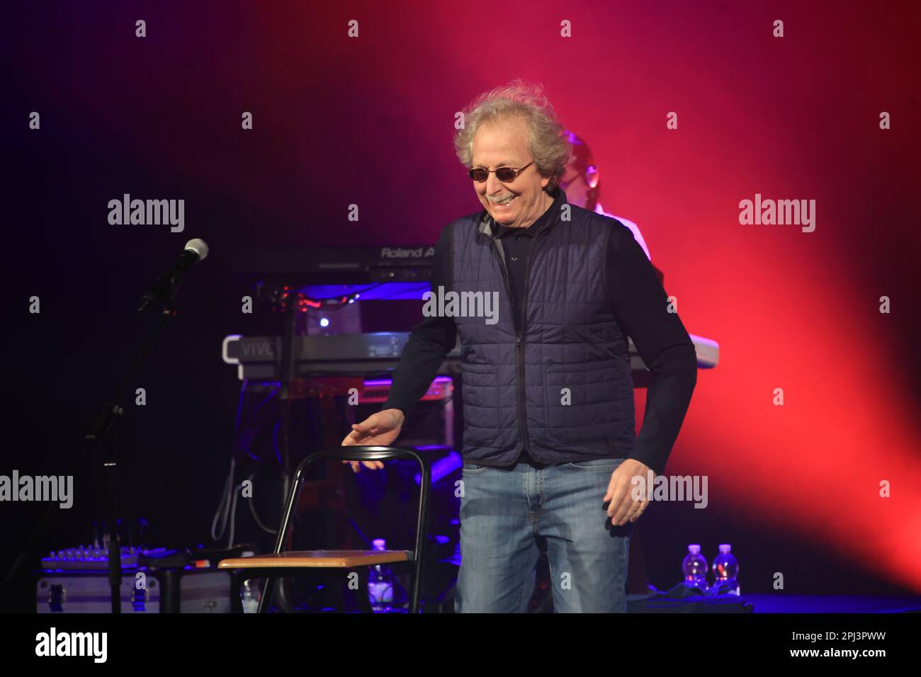 Italian songwriter Fabio Concato performing at Teatro Duse during his ...