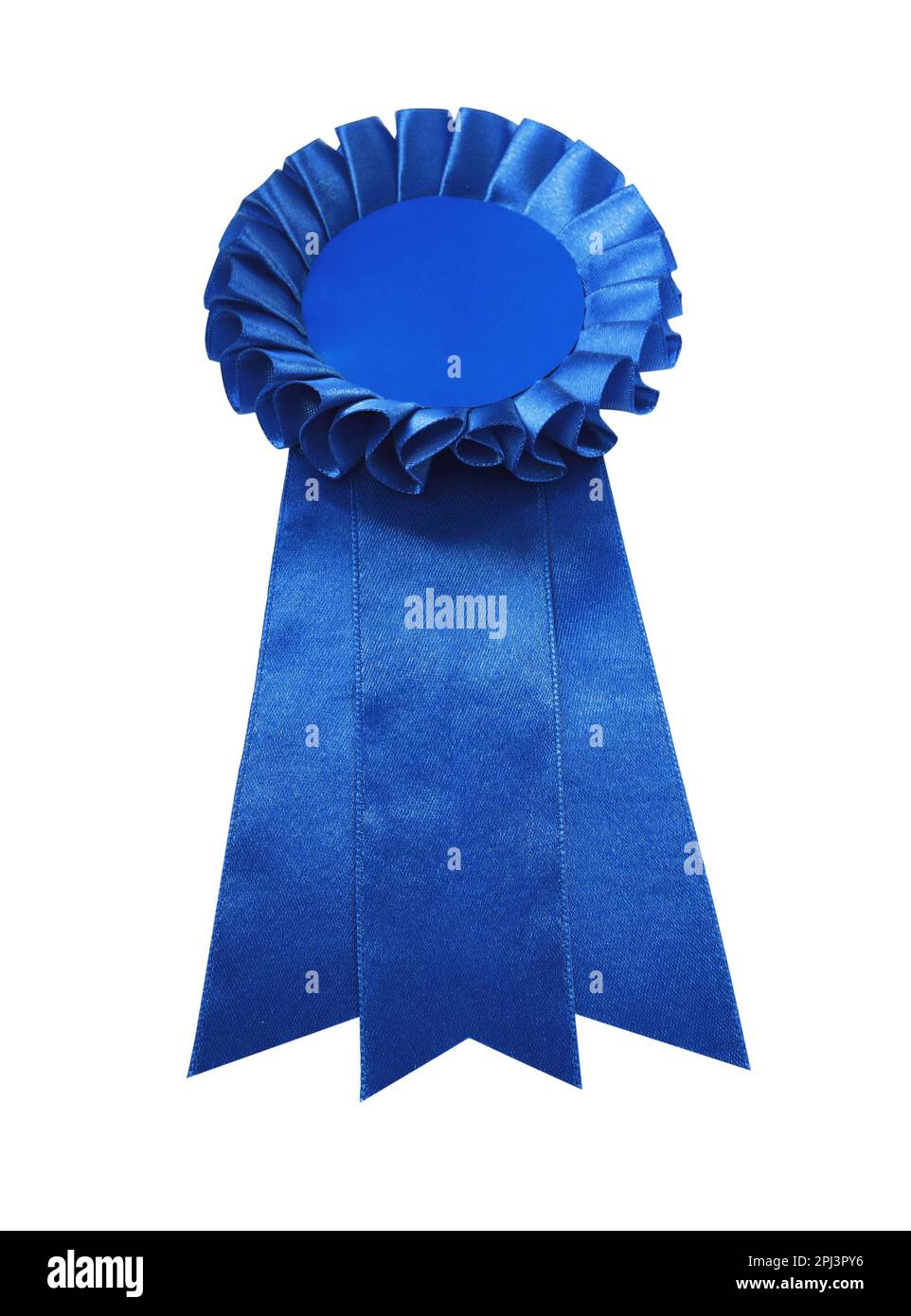 One blue award ribbon isolated on white Stock Photo - Alamy