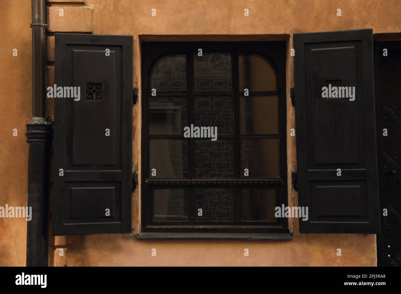 Window with open shutters in building outdoors Stock Photo - Alamy