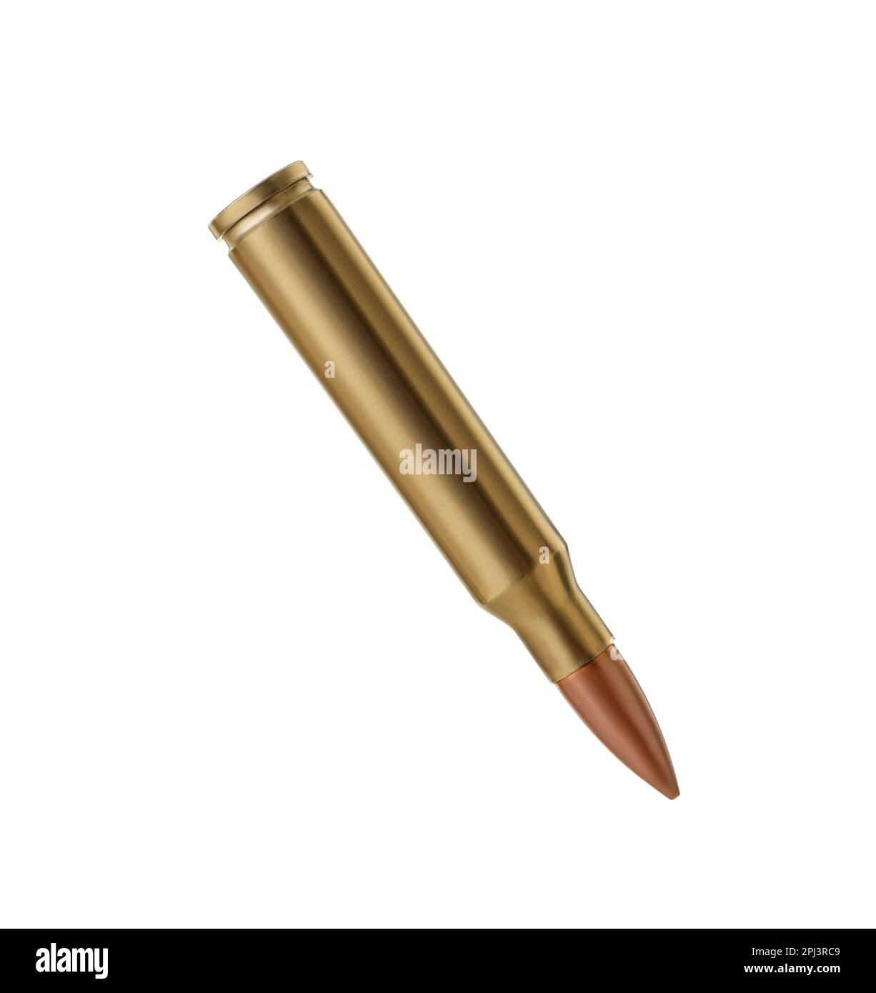 One bullet isolated on white. Firearm ammunition Stock Photo - Alamy