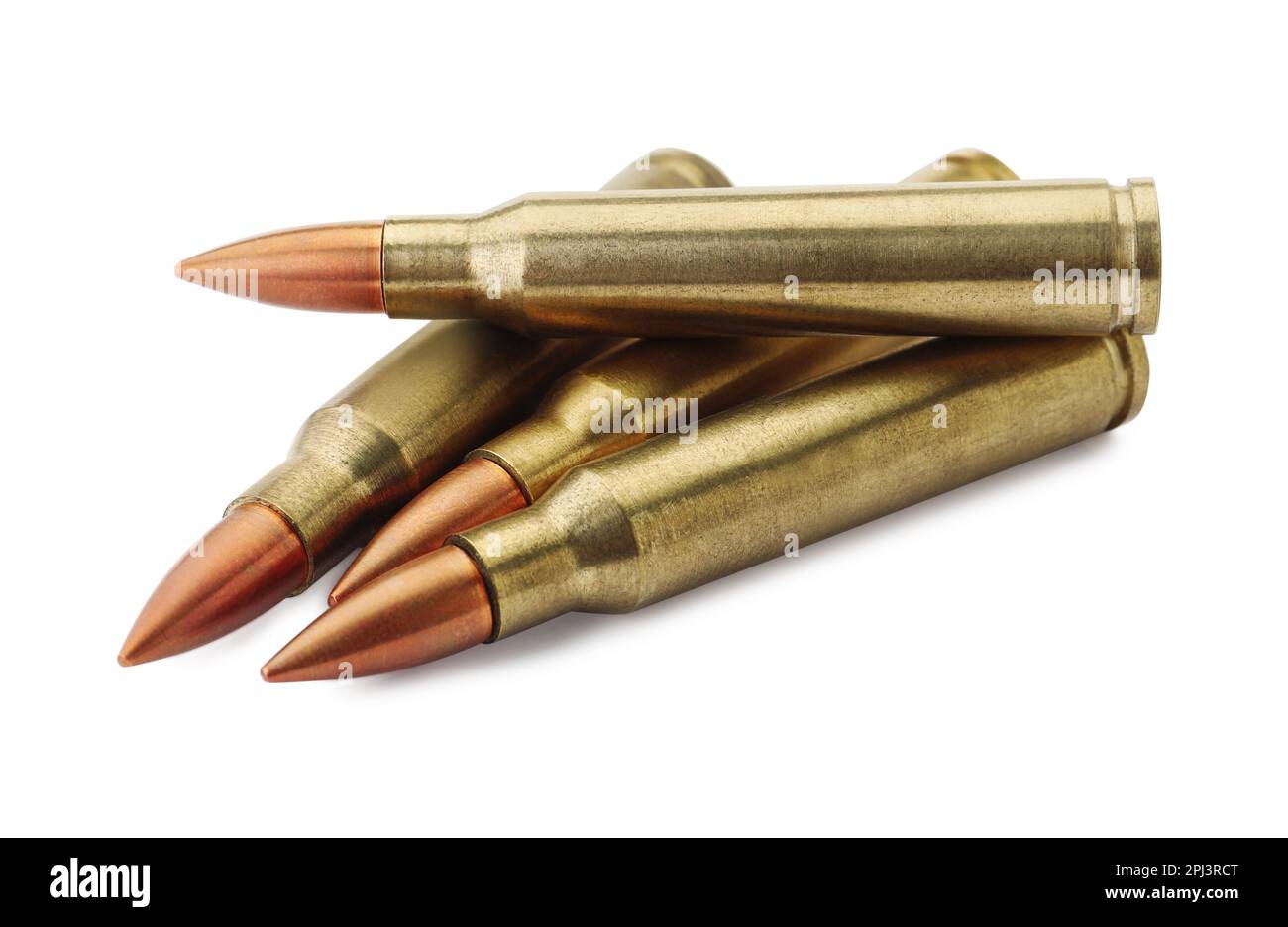 Many bullets on white background. Military ammunition Stock Photo - Alamy