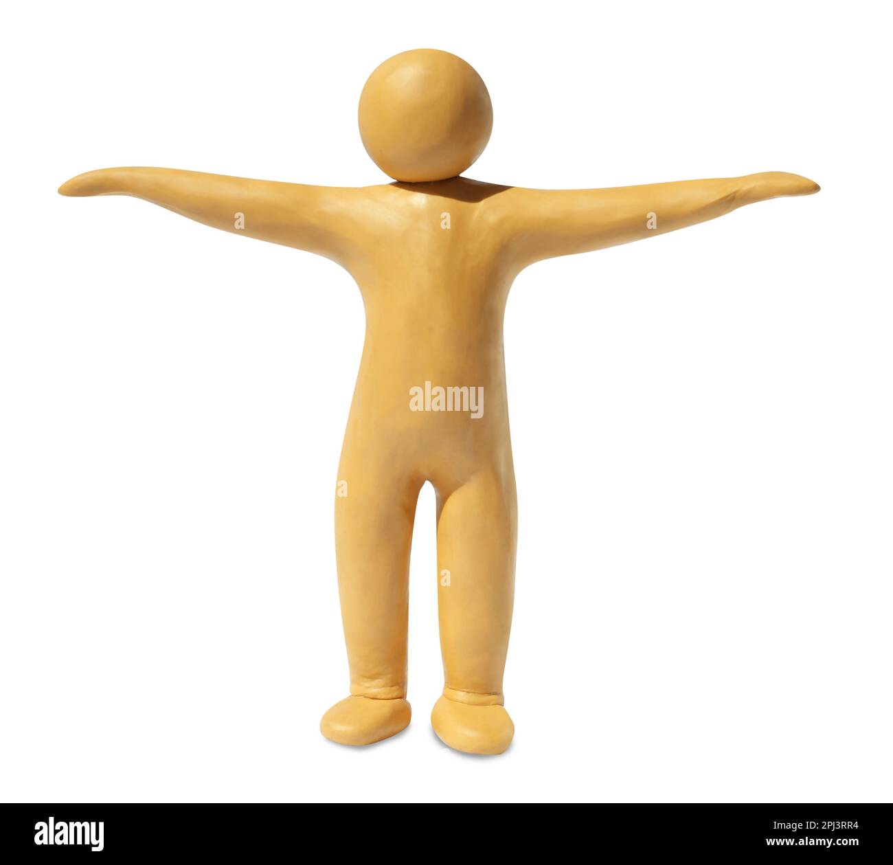 Human figure with arms wide open made of plasticine isolated on white ...