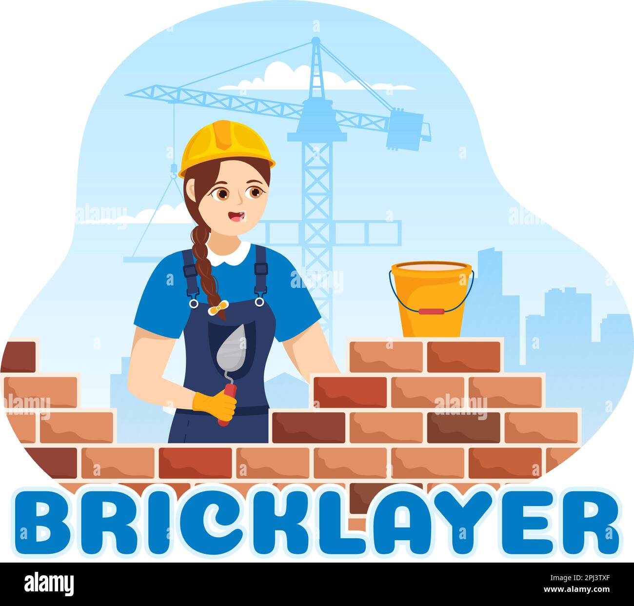 Bricklayer Worker Illustration with People Construction and Laying ...