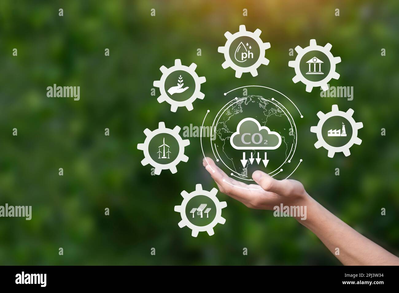 CO2, Carbon Dioxide Emission Reduction Concept, Sustainable ...