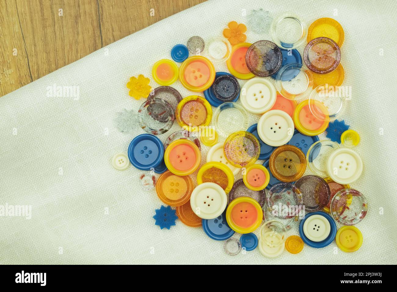Lots of buttons in different colors and sizes. Colored and bright ...