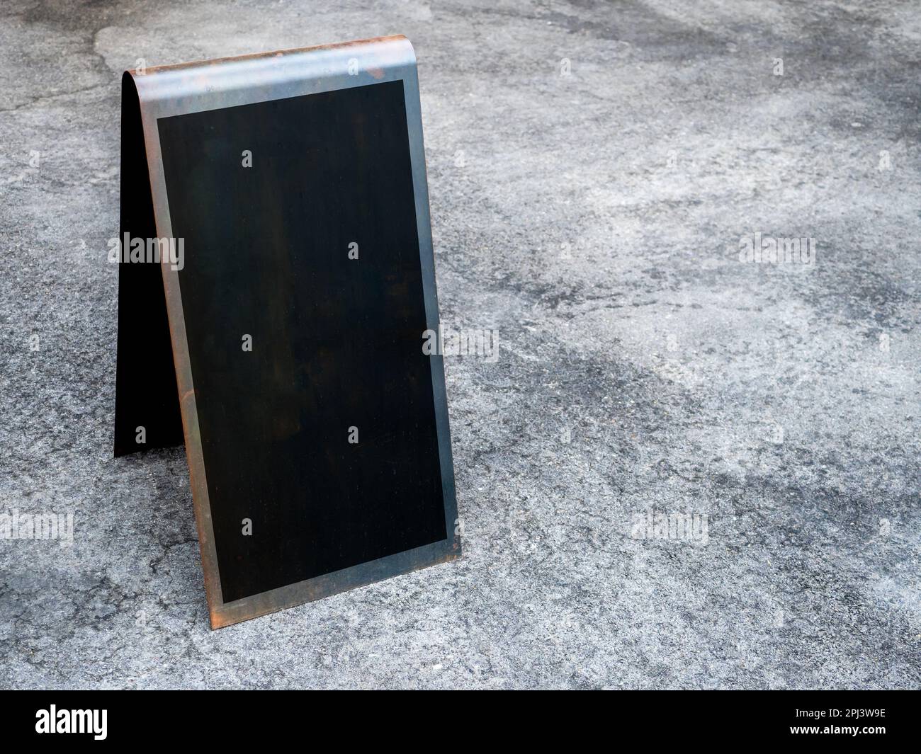 Mockup street tent floor sign, outdoor on the ground in front of the ...