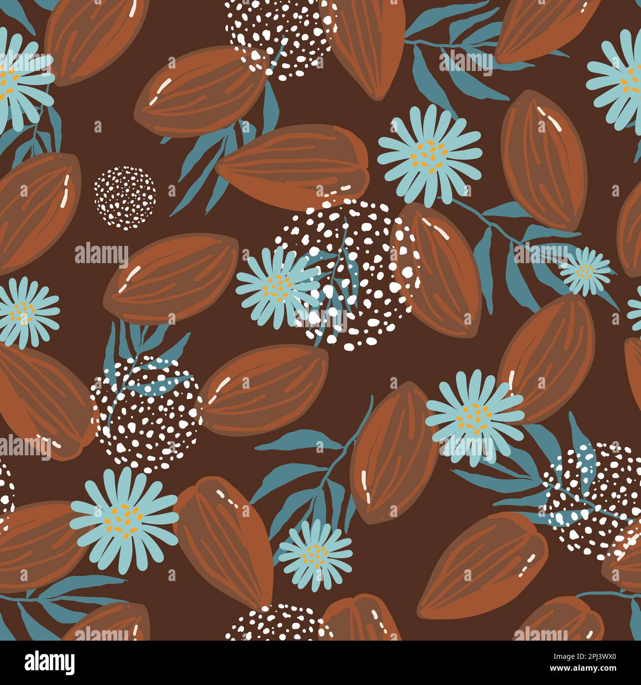 Seamless nut pattern almonds hi-res stock photography and images - Alamy