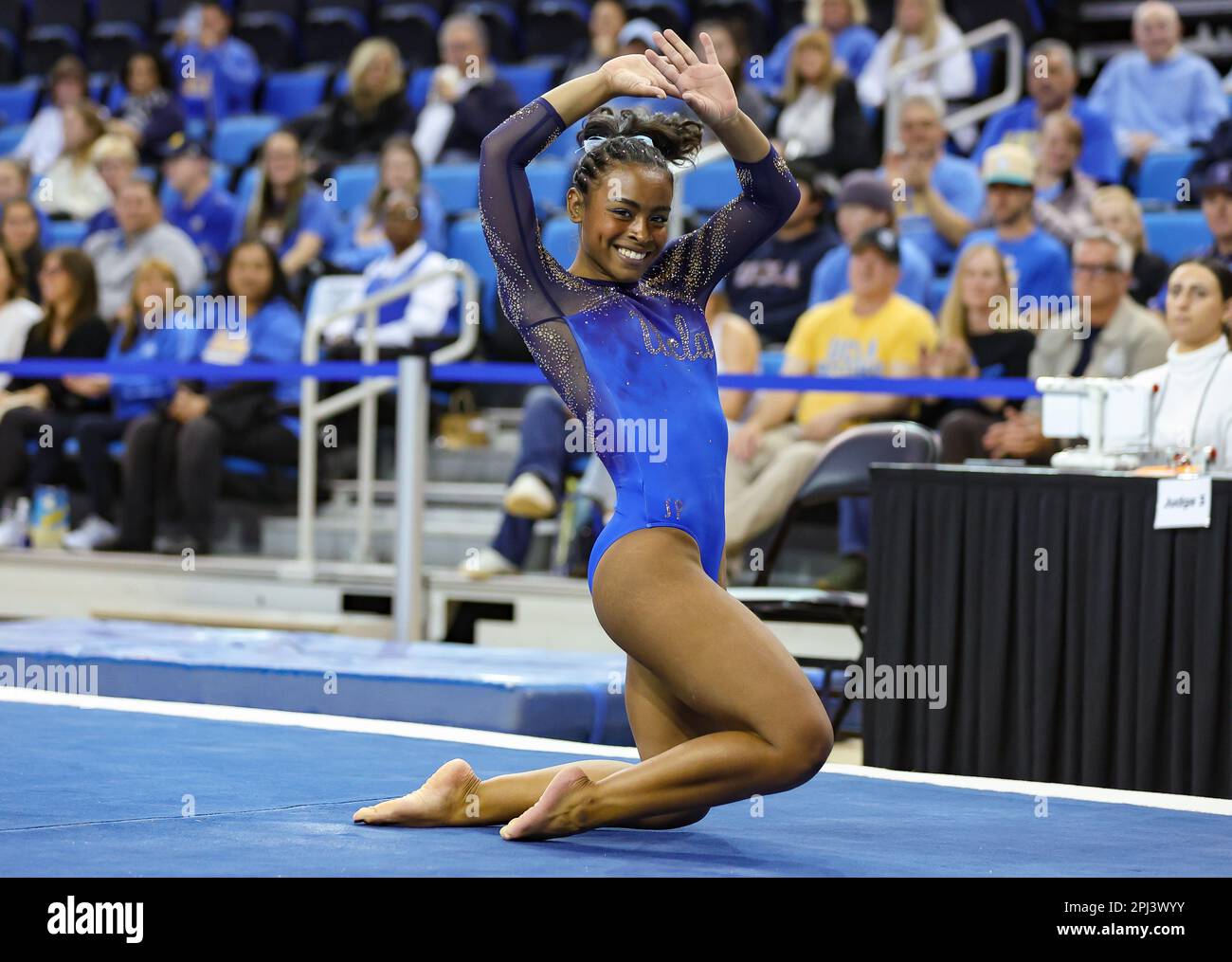 Los Angeles, OK, USA. 30th Mar, 2023. UCLA's Selena Harris performs her ...