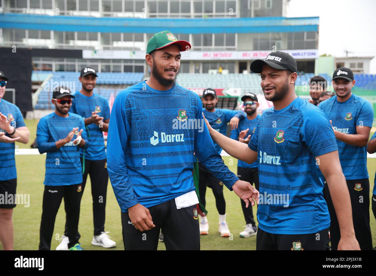 Bangladesh Cricketer Leg Spiner Debutant Rishad Hossain Gets T20i Cap From Captain Shakib Al