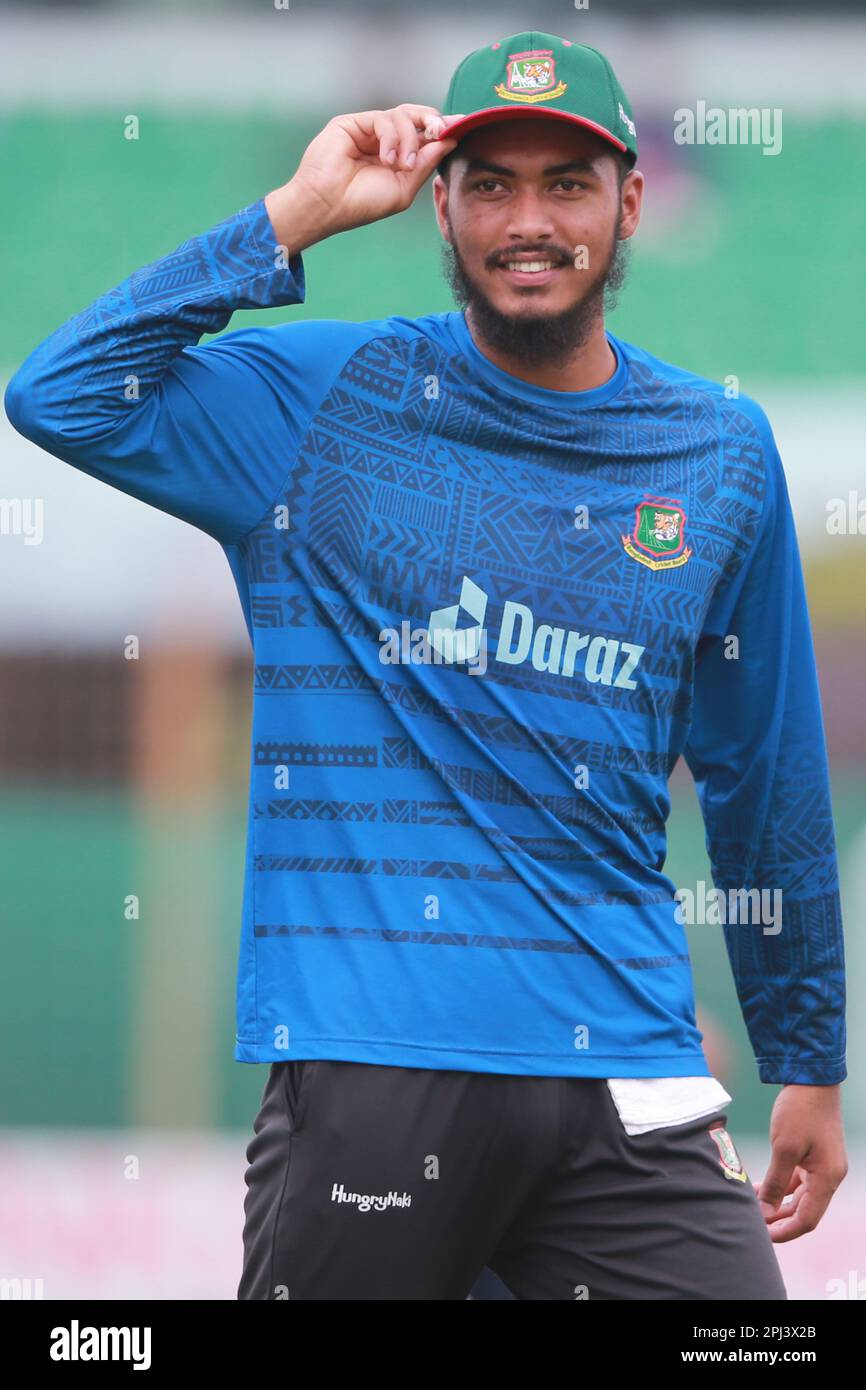 Bangladesh cricketer leg Spiner debutant Rishad Hossain gets T20I cap from Captain Shakib Al ...