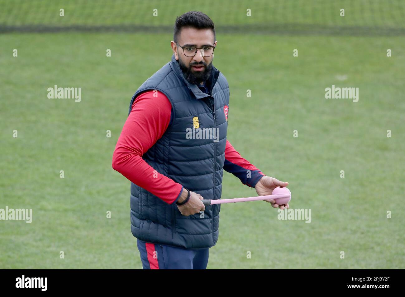 The warm up during Kent CCC vs Essex CCC, Friendly Match Cricket at The ...