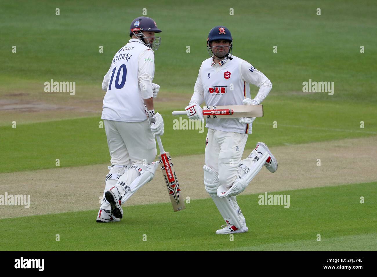 Nick Browne and Sir Alastair Cook of Essex during Kent CCC vs Essex CCC ...