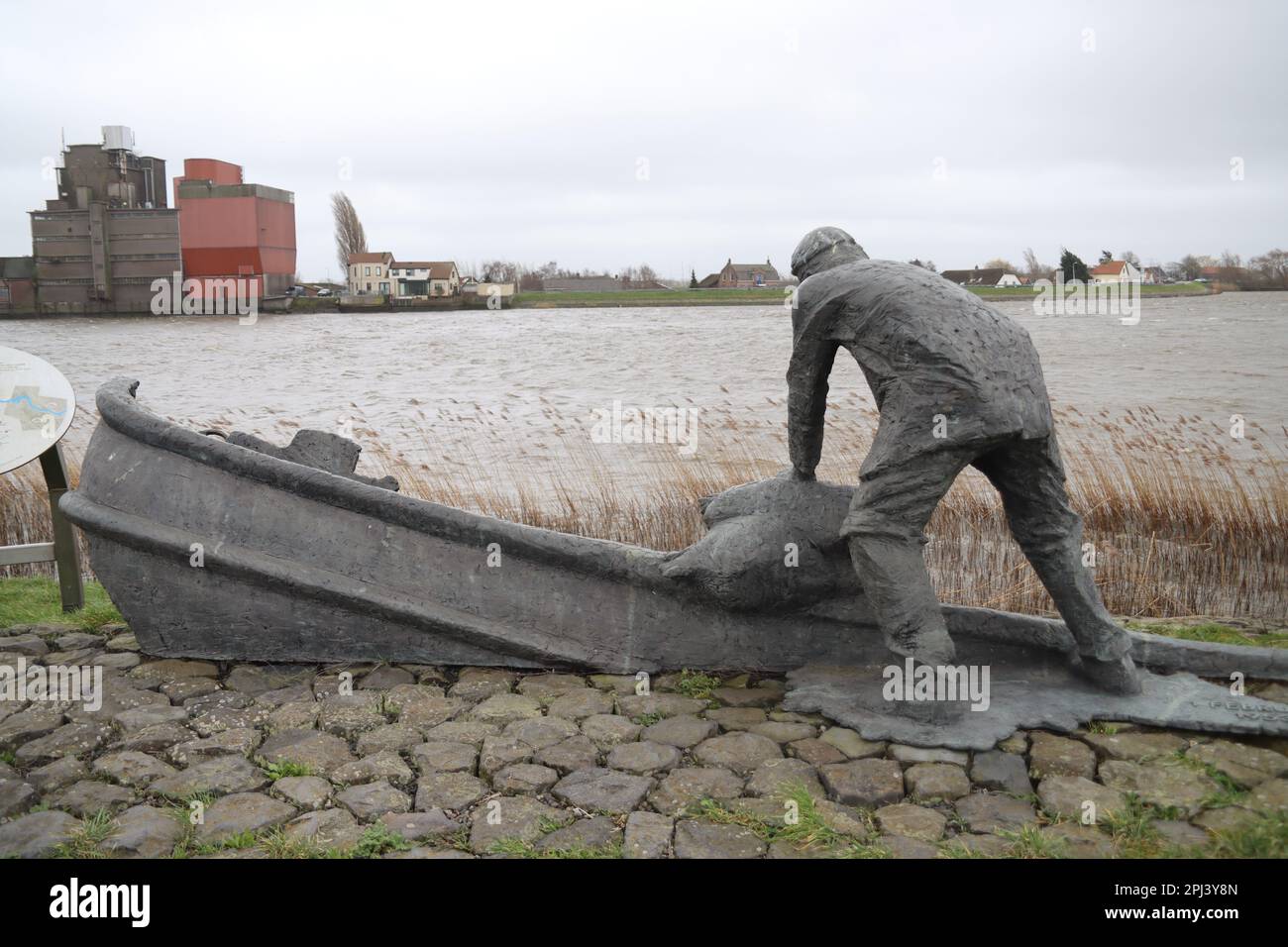 Monument 'A dime on its side' for the skipper Arie Evegroen, the ...