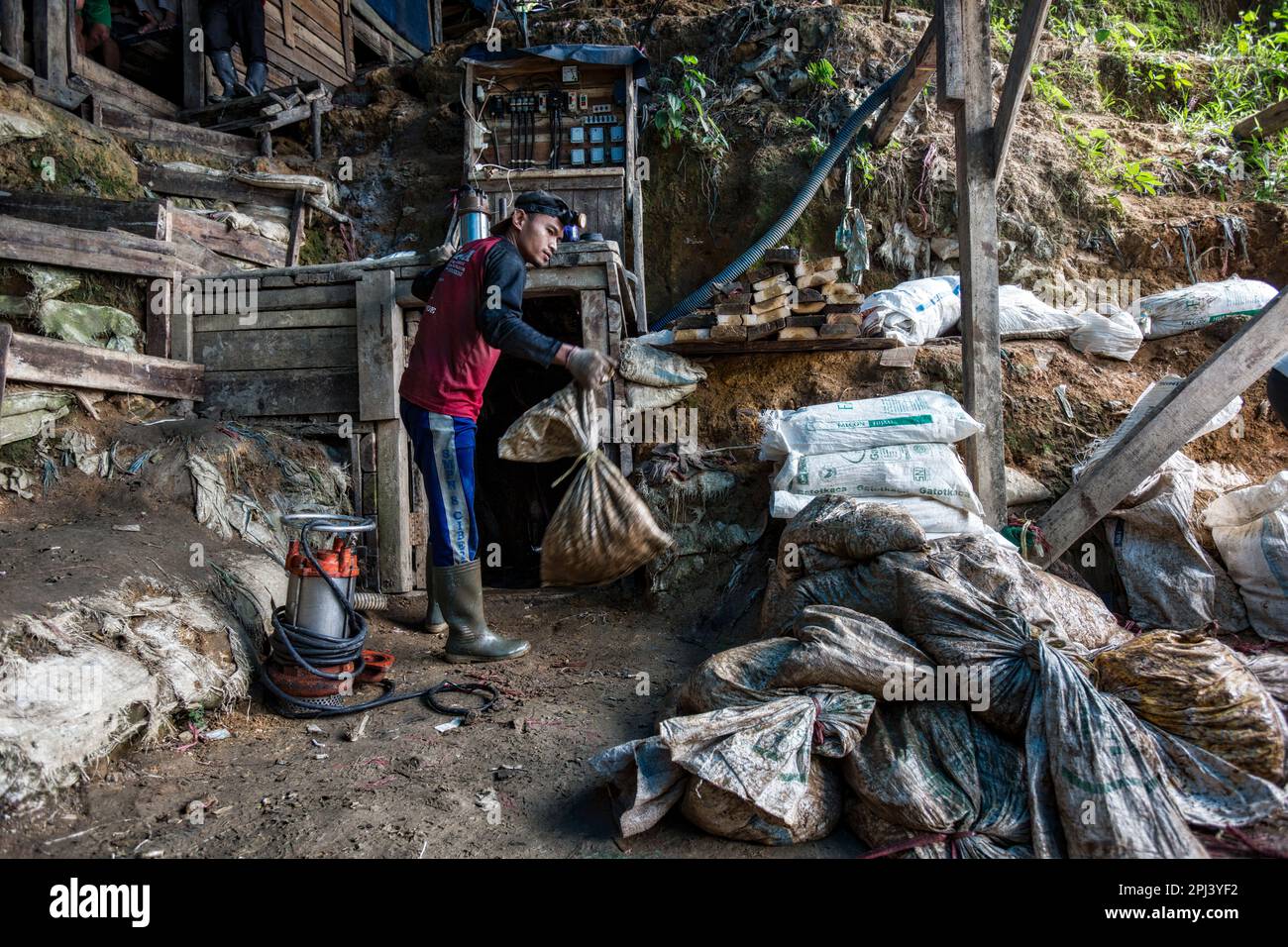 Illegal gold extraction in Indonesia, Java, Asia Stock Photo - Alamy