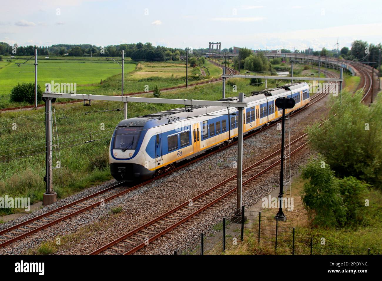 SLT sprinter local commuter train on track in Moordrecht in the ...