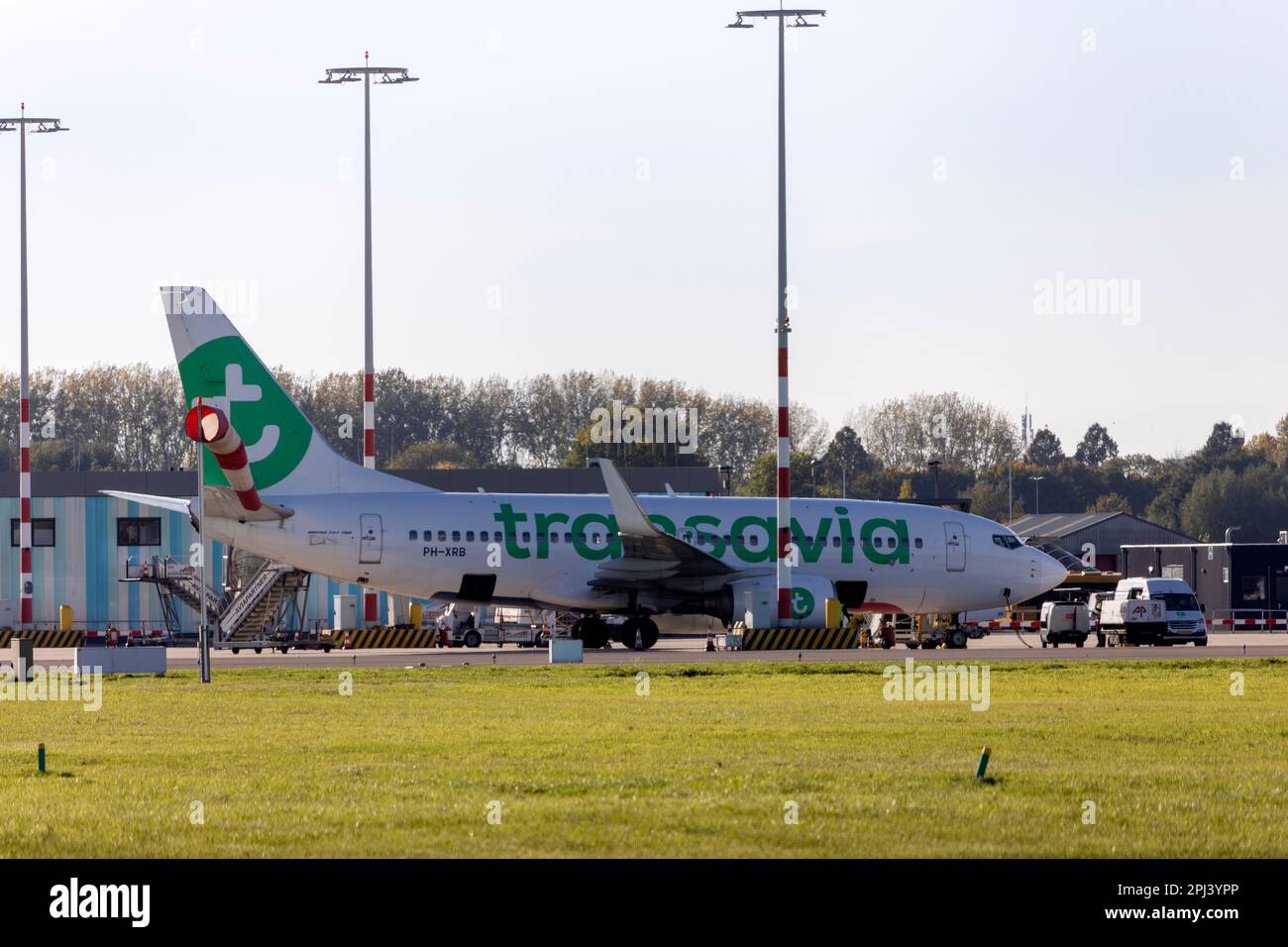Transavia Airlines PH-XRB Boeing 737 NG on Apron at Rotterdam The Hague ...