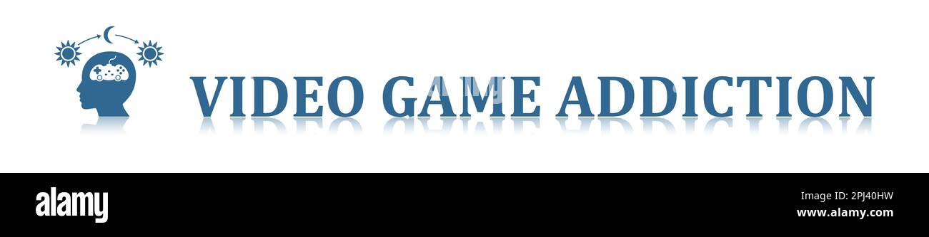 Illustration of a video game addiction concept Stock Photo - Alamy