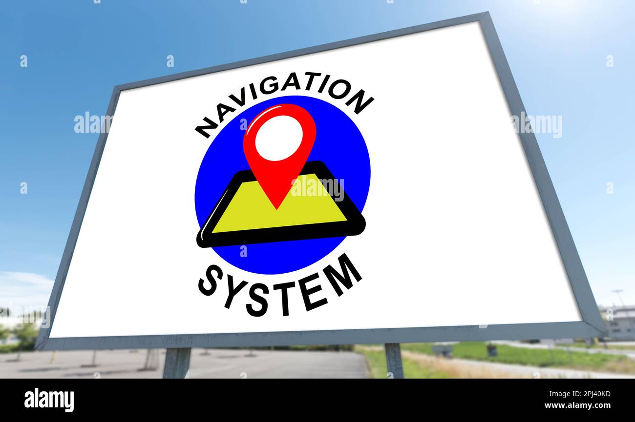 Navigation system concept drawn on a billboard Stock Photo - Alamy