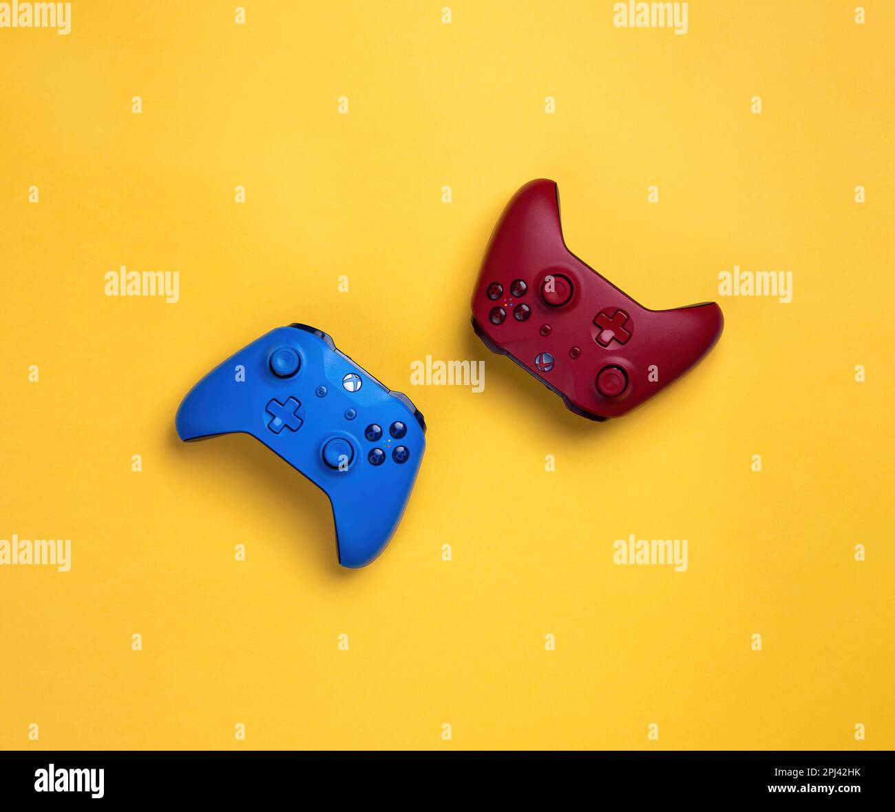 Yellow game controller joystick console hi-res stock photography and ...