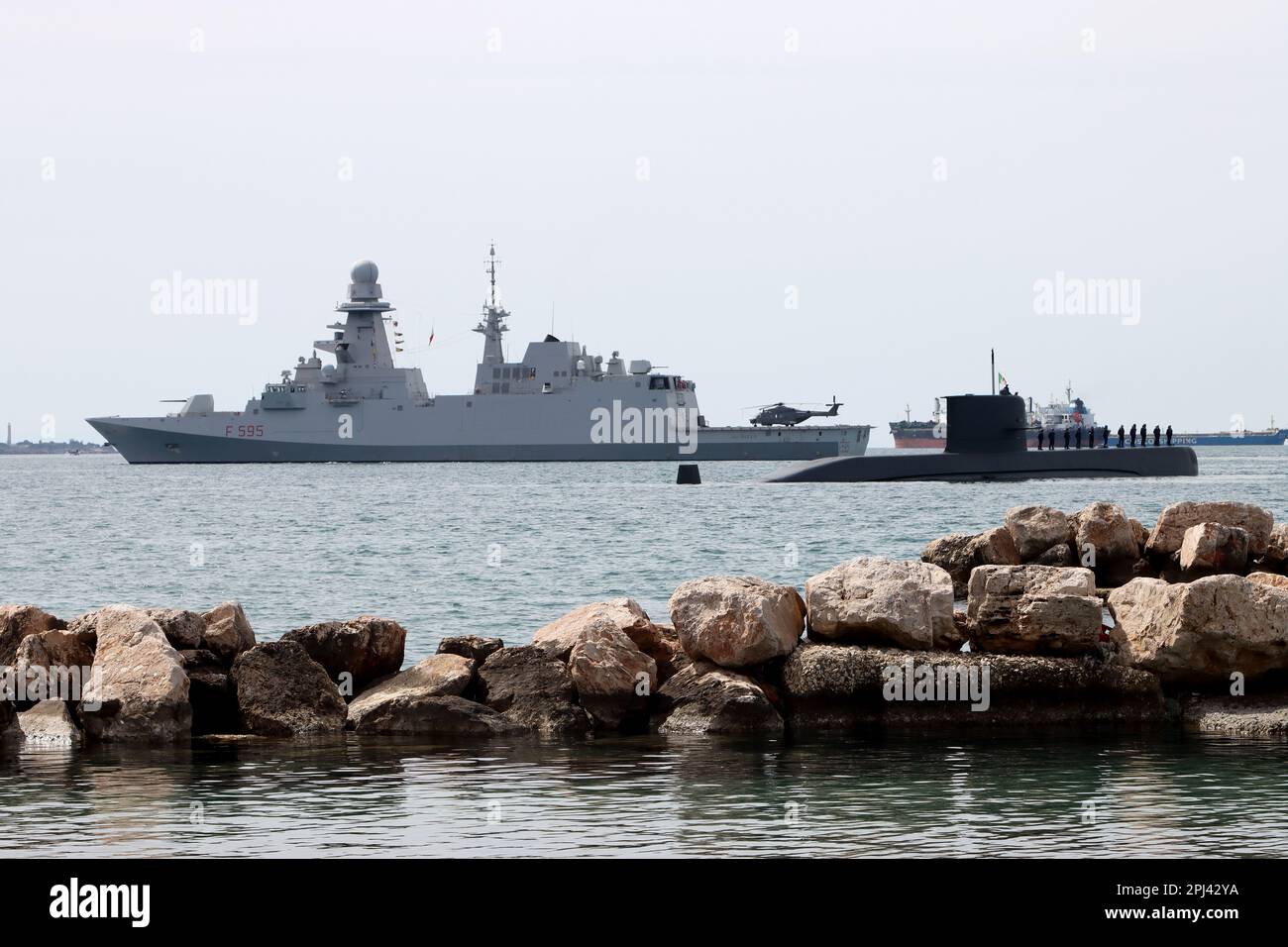 Luigi Rizzo, a missile frigate and a submarine of the Italian Navy ...